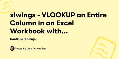Xlwings Vlookup An Entire Column In An Excel Workbook With Python