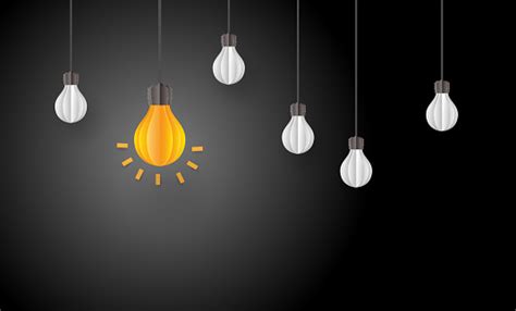 전구 브레인 스토밍 창조적 인 아이디어 종이 예술 스타일 개념에 대한 스톡 벡터 아트 및 기타 이미지 개념 개념과 주제 교육 Istock