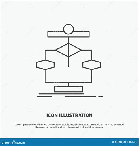 Algorithm Chart Data Diagram Flow Icon Line Vector Gray Symbol For Ui And Ux Website Or