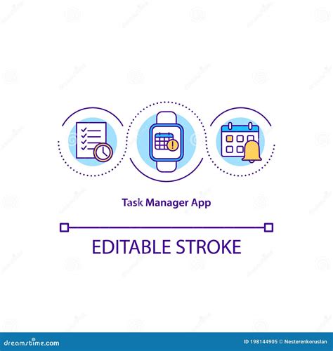 Task Manager App Concept Icon Stock Vector Illustration Of Concept Management 198144905