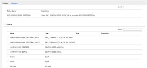 Sap Bapi Connection Metadata