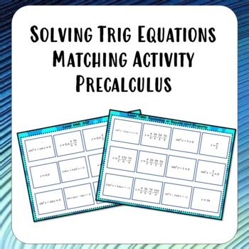 Trig Equation Solving PowerPoint Matching Game Editable By VPs Classroom