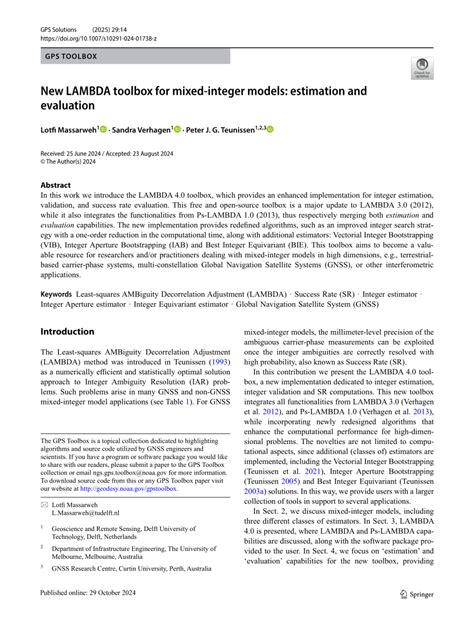 Pdf New Lambda Toolbox For Mixed Integer Models Estimation And Evaluation