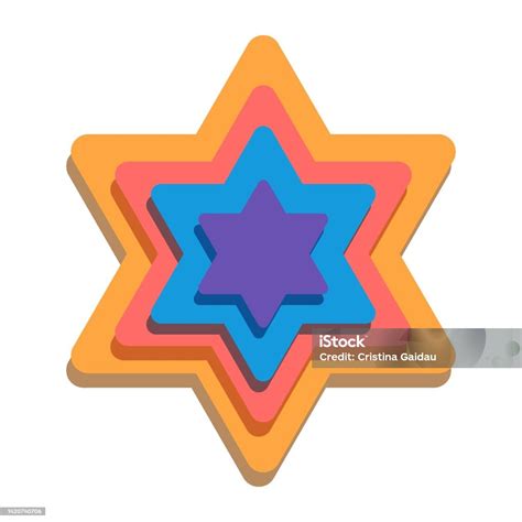 흰색 배경에 고립 된 데이비드 아이콘 벡터 일러스트 레이 션 다윗의 별에 대한 스톡 벡터 아트 및 기타 이미지 다윗의 별