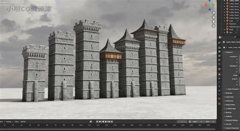 可商用！中世纪城堡、城墙、塔楼套件资产 Cg港 官网入口