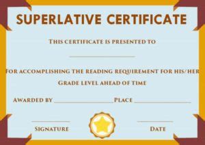 Superlative Certificate Template 10 Certificate Designs To Use For Any