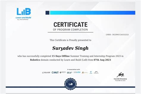 suryadev singh on linkedin completed internship at learn and build in
