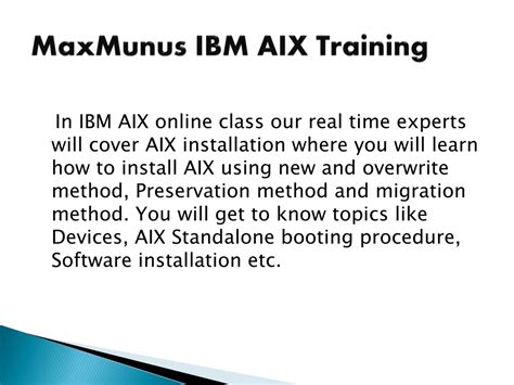 Ppt What Will Participants Learn After Ibm Aix Training Powerpoint