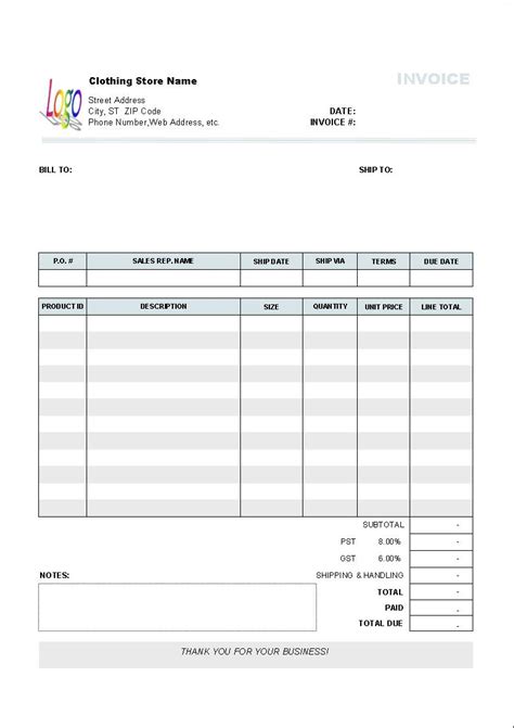 Invoice For Performance Template