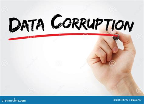 Hand Writing Data Corruption With Marker Stock Image Image Of Concept Hand 231411799