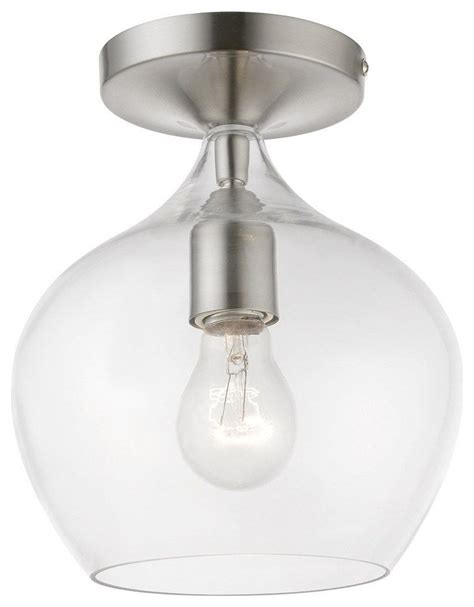 1 Light Semi Flush Mount In Transitional Style 925 Inches Tall And 8