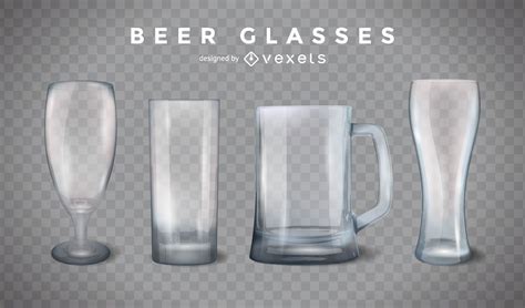 Beer Glasses And Pints Illustration Set Vector Download