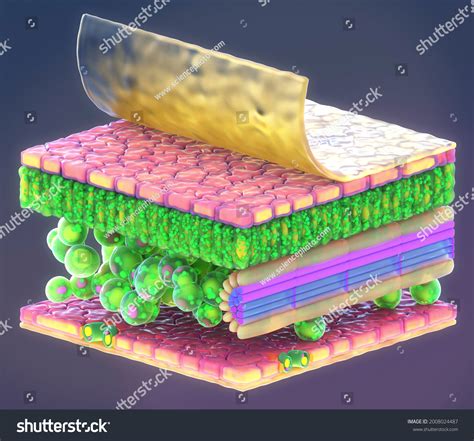 Plant Leaf Structure Multiple Colors 3dillustration Stock Illustration