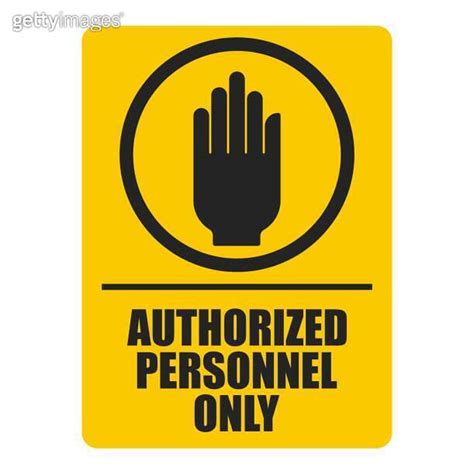 Printable Yellow Black Rectangle Sign Hand For Authorized Personnel