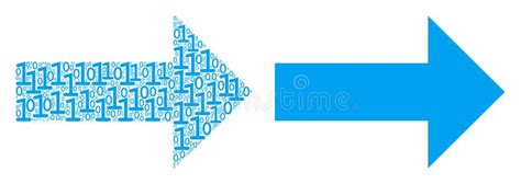 right arrow composition of binary digits stock vector illustration of