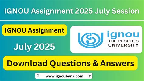 Ignou Assignment 2025 July Session Download Questions And Answers