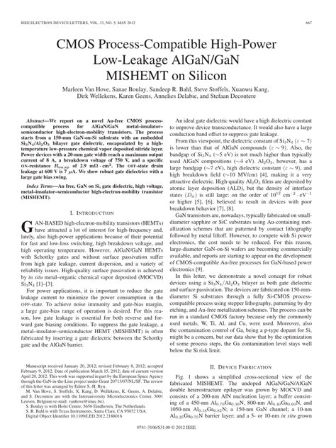 Pdf Cmos Process Compatible High Power Low Leakage Algangan Mishemt
