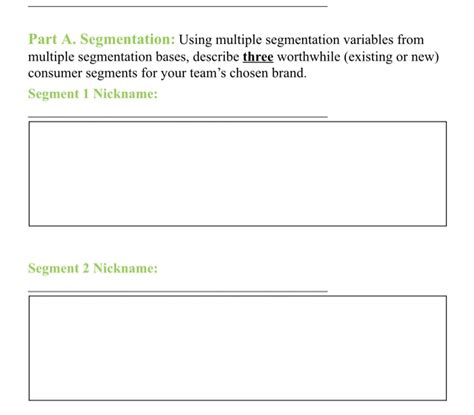 Solved Describe Each Segment Using Multiple Segmentation