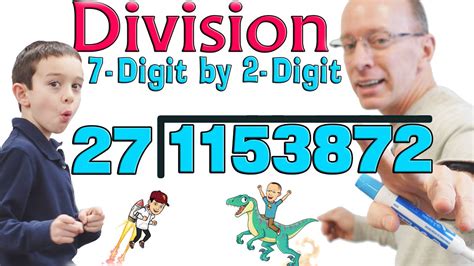 dividing a 7 digit numbers by a 2 digit numbers long division ️ youtube