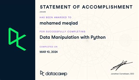 Completed Python Data Manipulation Course Mohamed Meqlad Posted On