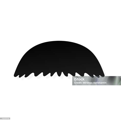 강한 남자 콧수염 평면 스타일 아이콘 기호 벡터 일러스트 레이 션 흰색 배경에 고립 빈티지 아빠 또는 아버지 웹 플랫 아이콘의 상징입니다 검은색에 대한 스톡 벡터 아트 및