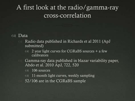 Ppt Radiogamma Ray Time Lags Large Samples And Statistics