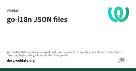 Go I18n JSON Files Weblate 5 13 Documentation
