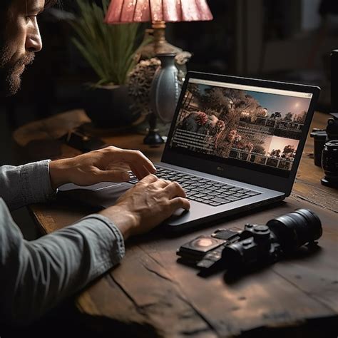 Premium Photo Mans Hands Typing On Laptop Keyboard Ultra Realistic