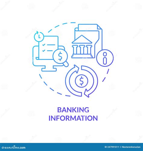 Banking Information Blue Gradient Concept Icon Stock Vector