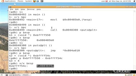 Using The X Amine Command To Look At Memory Contents In Gdb Youtube