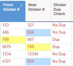 How To Check Duplicate Numbers Within Columns Of Data Smartsheet Community
