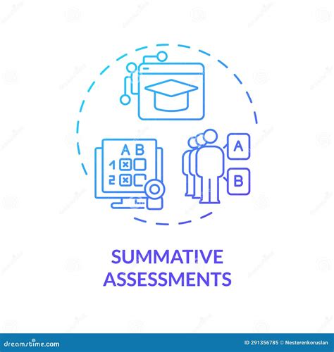 2d Gradient Thin Linear Icon Summative Assessments Concept Stock