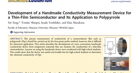 Development Of A Handmade Conductivity Measurement Device For Thin Film