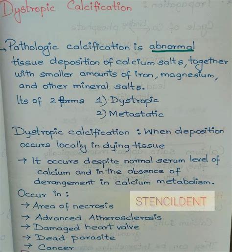 Stencildent Dystropic Calcification Pathogenesis Morpholgy H