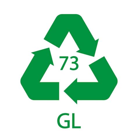 Код переработки бутылочного стекла 73 GL Векторная иллюстрация ...