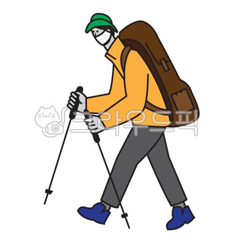 등산 일러스트 등산객 하이킹 Png 사진이미지일러스트캘리그라피 나비처럼작가