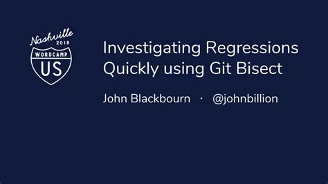 Investigating Regressions Quickly Using Git Bisect Speaker Deck