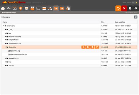 Smartfoxserver 2x Documentation Admintool Extensionmanager