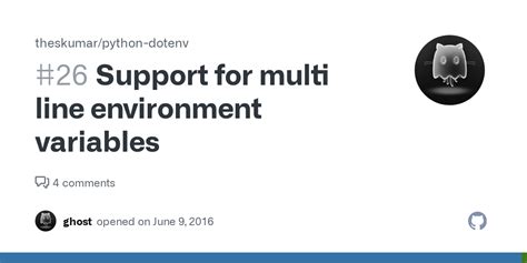 support for multi line environment variables · issue 26 · theskumar