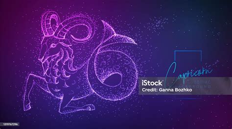 점성술 염소 자리 조디악 기호네온 현대 유체 배경 벡터 일러스트레이션 염소자리에 대한 스톡 벡터 아트 및 기타 이미지 염소자리 숫양 꿈꾸기 Istock