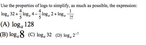 solved 14 use the properties of logs to simplify as much as