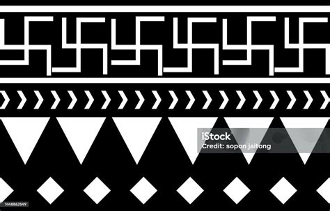 부족 흑인과 백인 배경 또는 벽지에 대한 추상 민족 기하학적 패턴 디자인벡터 일러스트레이션 패브릭 패턴 양탄자 셔츠 의상 터번