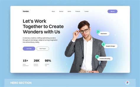Xander - Creative Portfolio Hero Section Figma Template