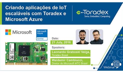 webinar de iot com toradex e microsoft azure embarcados