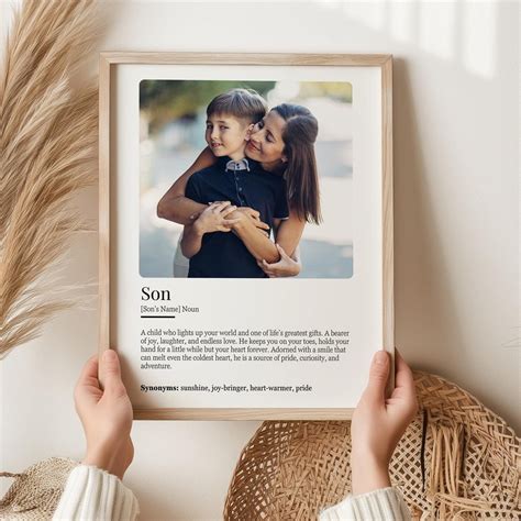 Personalised Son Definition Printable Wall Art Digital DOWNLOAD Special Gift For Son From Mom