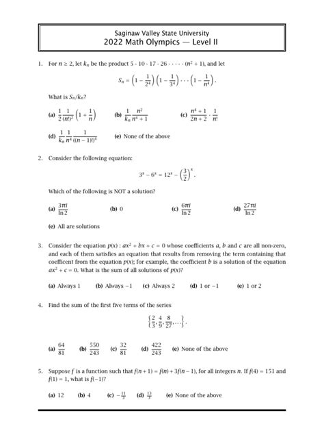 level2 exam pdf mathematical relations functions and mappings
