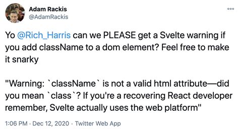 Warn If A Recovering React User Accidentally Types Classname Instead Of Class Issue