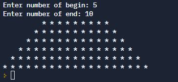 Cpp Program To Star Pyramid In A Given Range Programming Code Examples