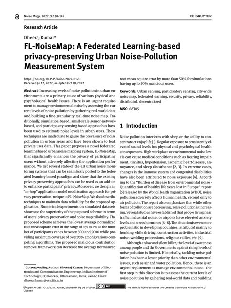 Pdf Fl Noisemap A Federated Learning Based Privacy Preserving Urban