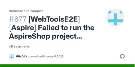 Webtoolse2e Aspire Failed To Run The Aspireshop Project Using